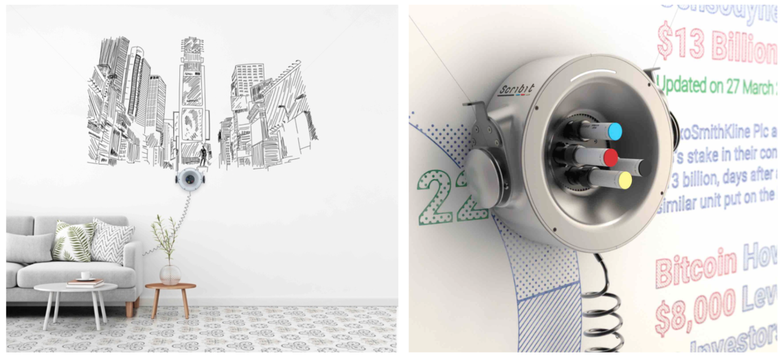 Scribit: the Italian robot that "brings" art to the walls of the house